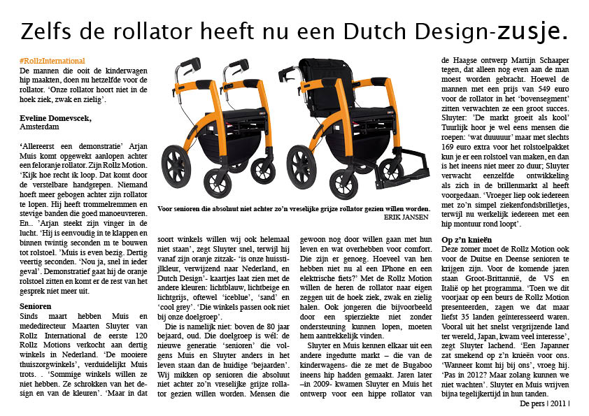 Hippe rollator met modern design blijft altijd mooi - Rollz International